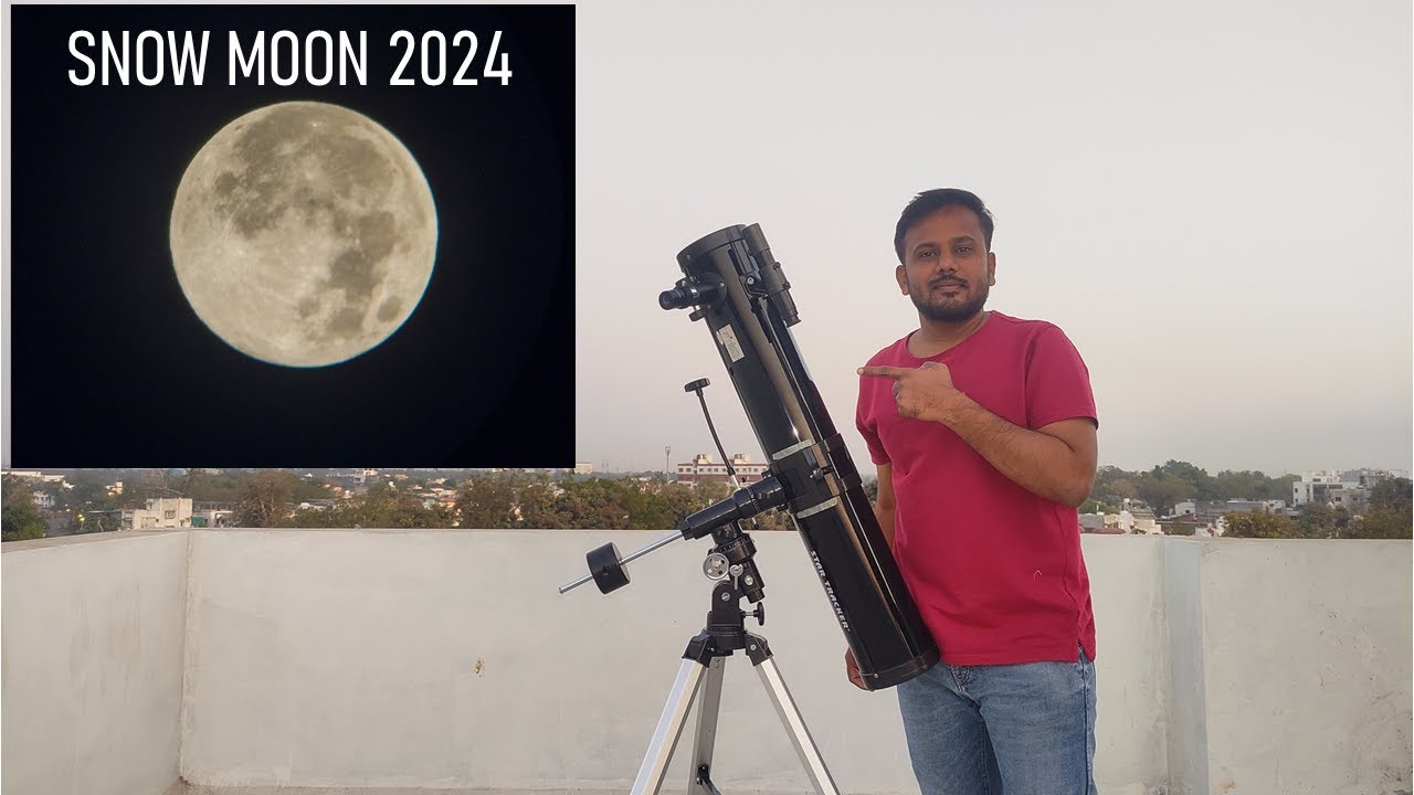 Snow Moon February 2024 through my Telescope | February Full Moon | 36x ...