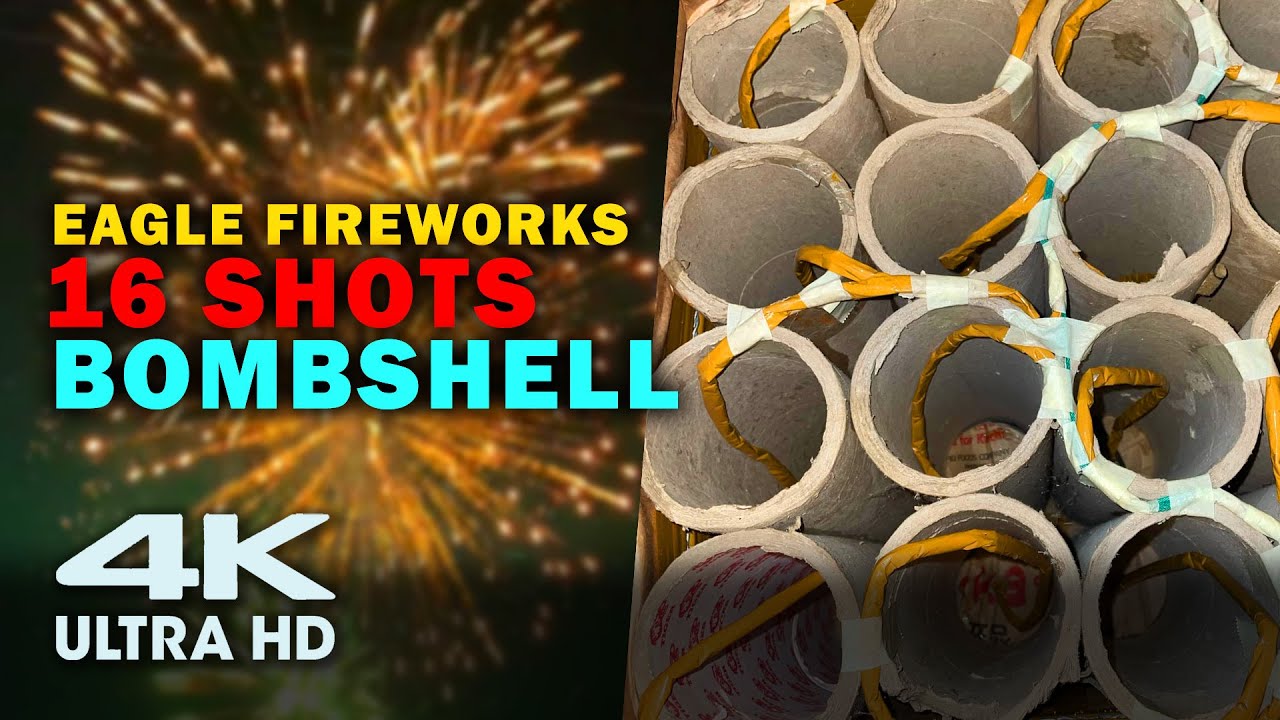 16 shots 3 inch Bombshell by Eagle fireworks - YouTube