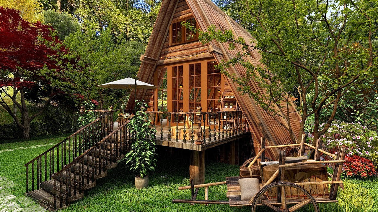 Wooden House Design 6x12 meters | This Small House is.... AMAZING ...