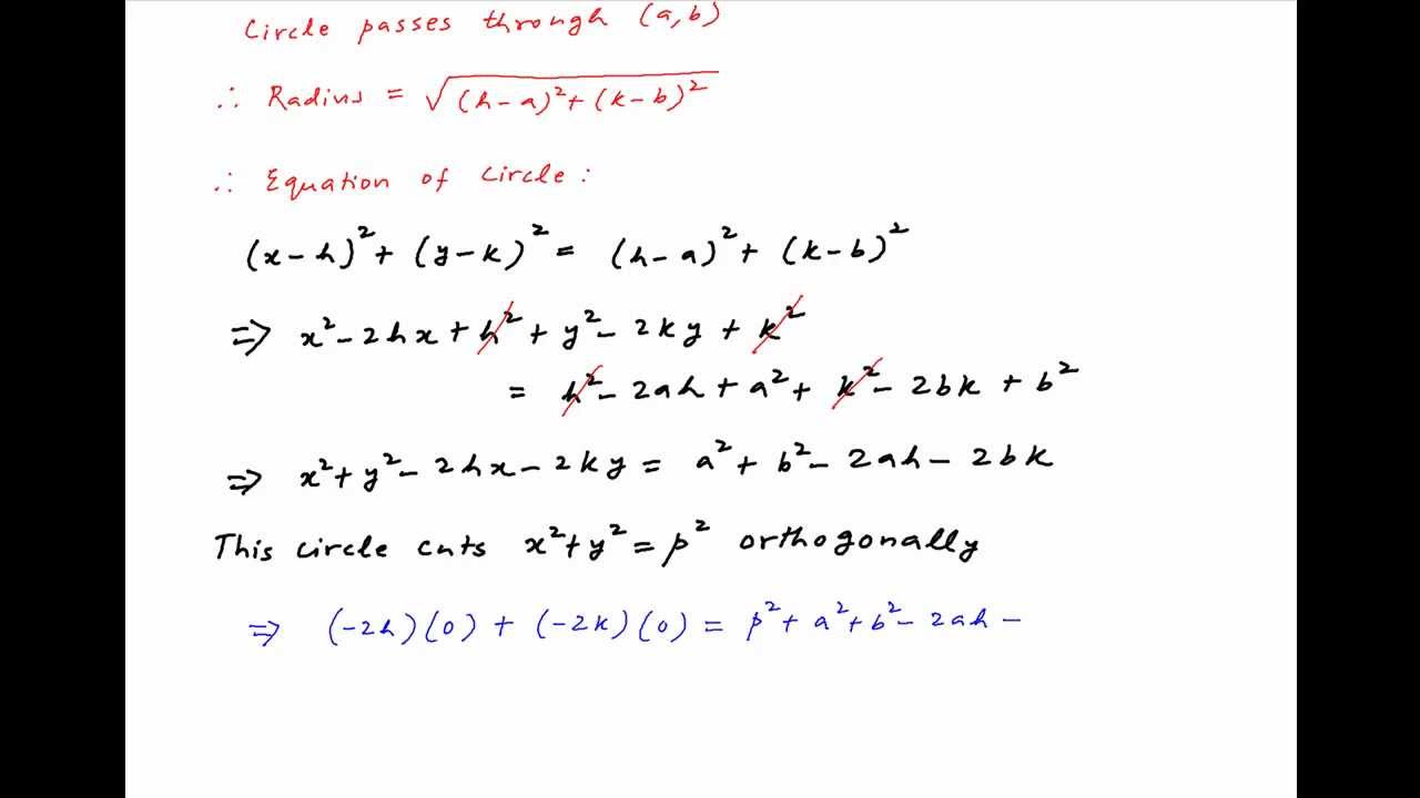 Find the locus of center of circle passing through (a,b) and cutting ...
