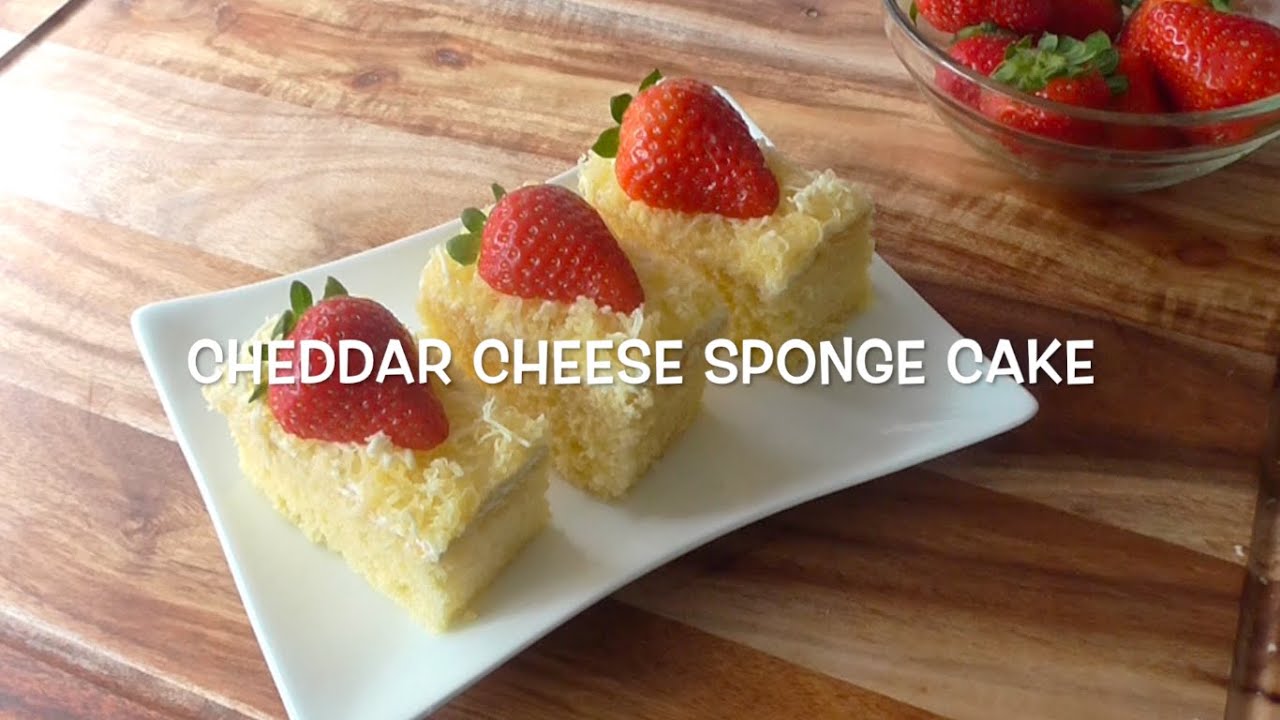 How to make cheddar chesse sponge cake / Resep Bolu Keju Cheddar - YouTube