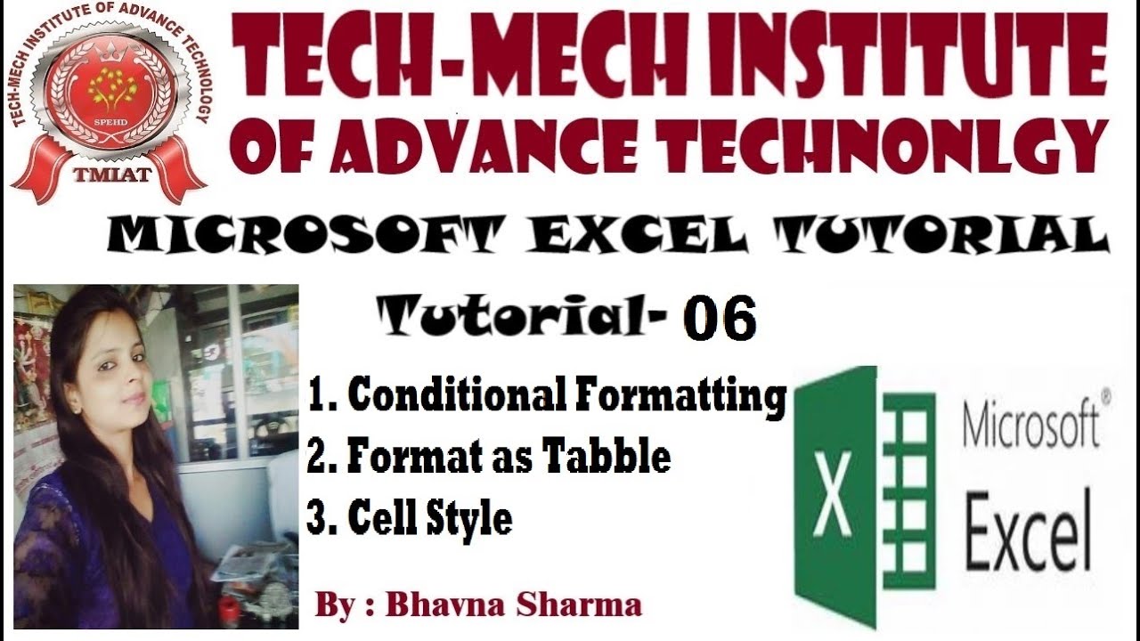 Ms Excel Basic To Advance Tutorial 06 Styles In Ms Excel Youtube