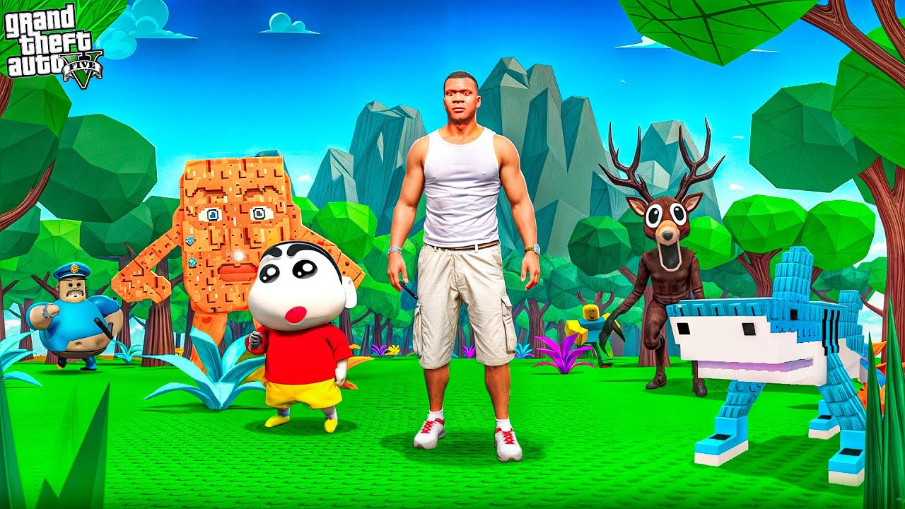 Franklin & Shinchan Go INSIDE ROBLOX WORLD in GTA 5 - YouTube