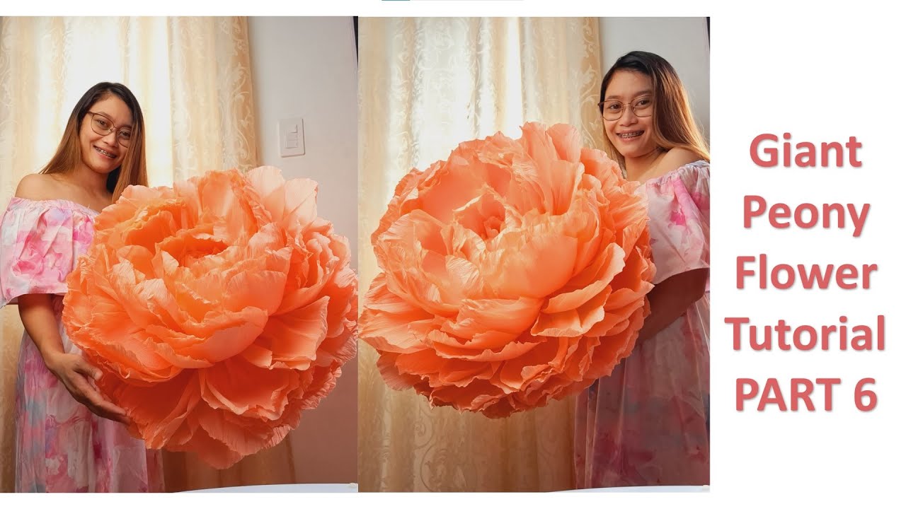 PEONY - How To Make Giant Peony Flower Tutorial Using Crepe Paper ...