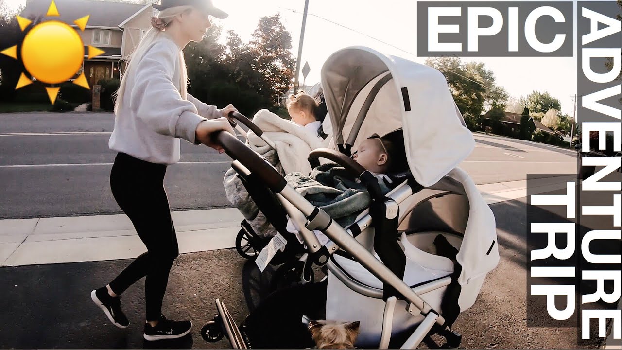 The triplet's longest, most EPIC stroller adventure trip! - YouTube