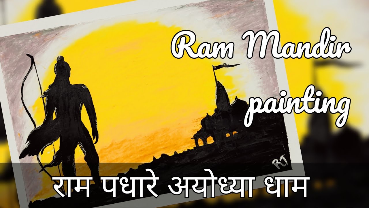 *047 | Ram Mandir Ayodhya Dham| Shree Ram painting | Crayon colors ...