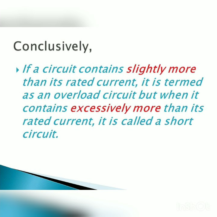 Difference between an overloaded and a short circuit. - YouTube