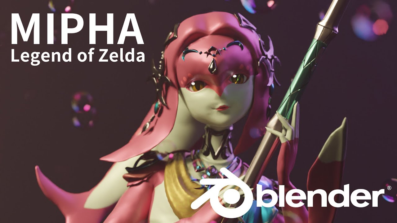 I set up Mipha in Legend of Zelda by using BLENDER - YouTube