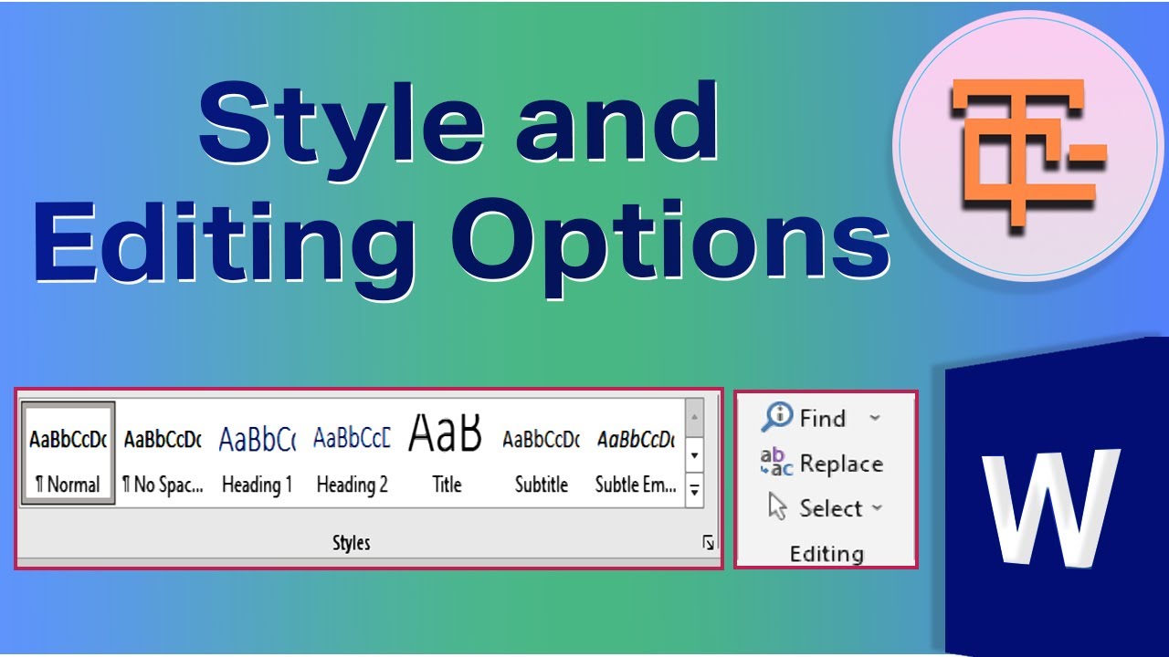 Ms Word Home Tab Style & Editing Options. (ইডিটিং ও স্টাইল অফশন) - YouTube