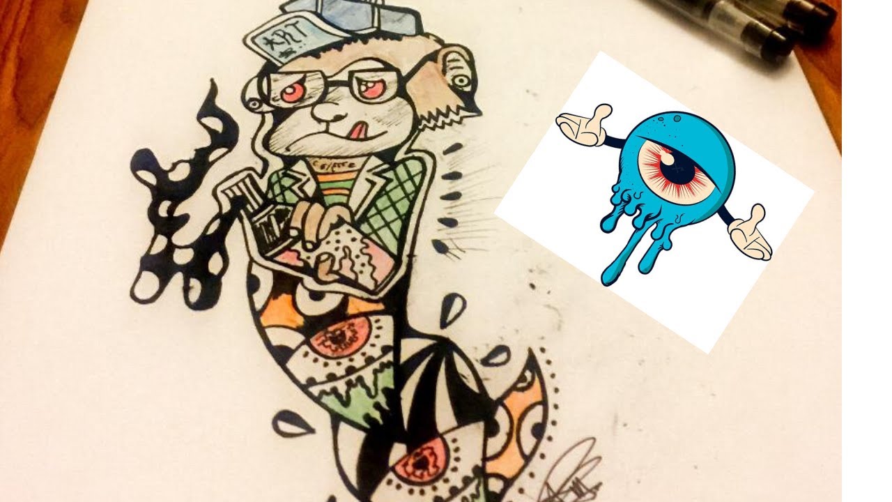 How To Draw A Graffiti Character - YouTube