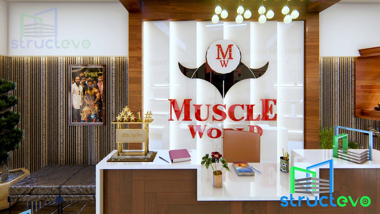 3D Walkthrough and Renovation - Muscle World Gym, Kochi - YouTube