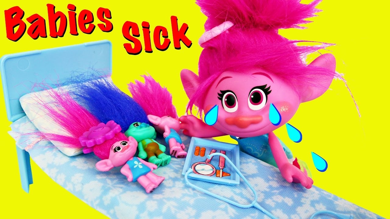 TROLLS Poppy's Baby Sick! Branch & Poppy New KidKraft Dollhouse Causes ...