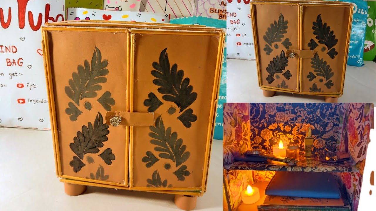 DIY Vintage style side table magnetic lock cabinet with lights #vintage ...