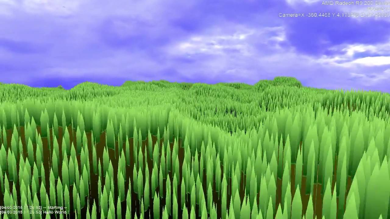 Grass simulation and infinite terrain DX11 - YouTube