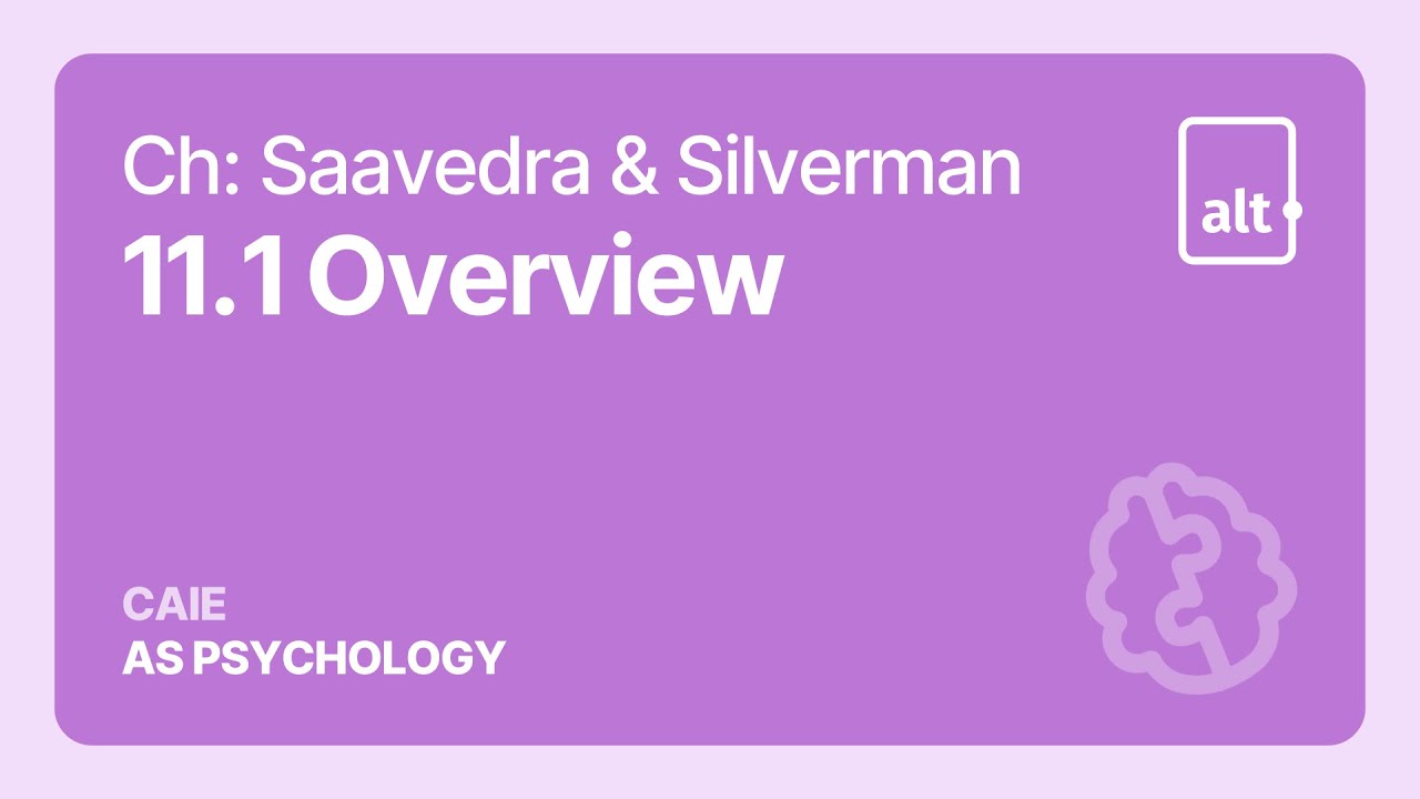 Overview | Saavedra & Silverman | A Level | Psychology - YouTube
