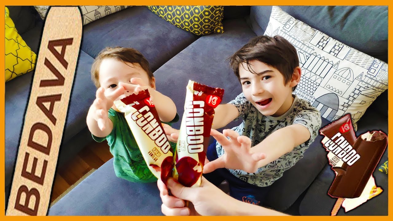 Yağızla Can'a Algida Combo Dondurmadan Bedava Çubuğu🍡Funny Kids Videos ...