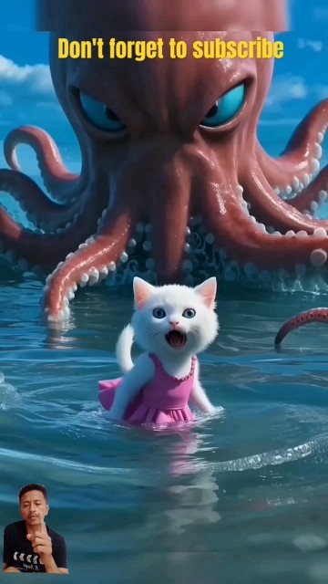 Cat vs octopus : A kindnapping tale #cat #kitten #story - YouTube