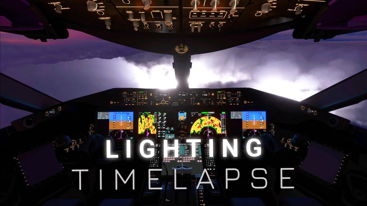 30 minutes flight timelapse in thunderstorms and lightning | BOEING 787 ...