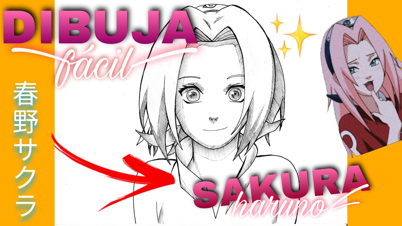 Como DIBUJAR a 🌸SAKURA HARUNO🌸 (Paso a Paso) FACIL a Lápiz || NARUTOナルト ...