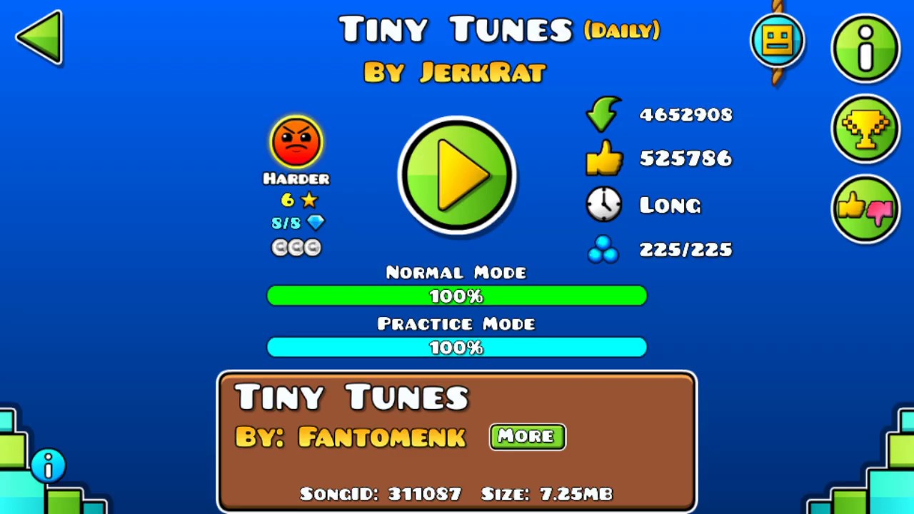[GD] "Tiny Tunes" by JerkRat (Daily level) (All Coins) | Geometry Dash ...