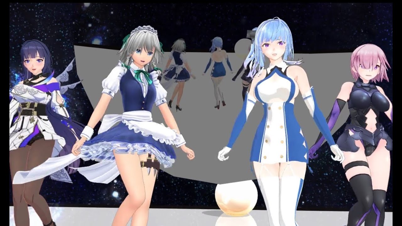 【MMD】芽衣・咲夜・セントルイス・マシュでSistarのShake It（カメラ配布） - YouTube