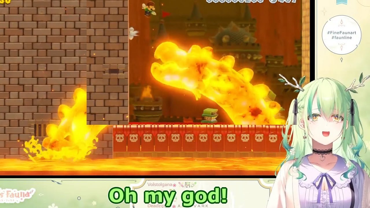 Fauna narrowly dodges Charvaargh by wall jumping (Super Mario Maker 2 ...