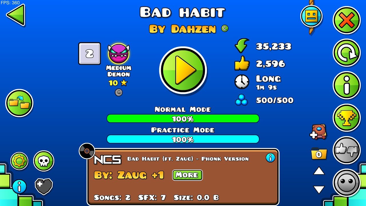 [Medium Demon]Geometry dash - Bad habit by Dahzen | 2025.03.02 - YouTube