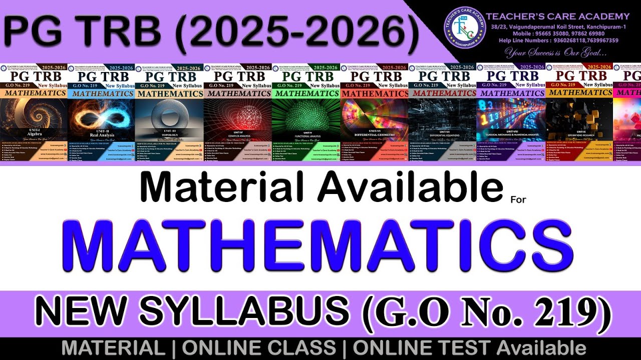 PG TRB 2025-2026 (MATHEMATICS) Material Available Based on NEW SYLLABUS. - YouTube