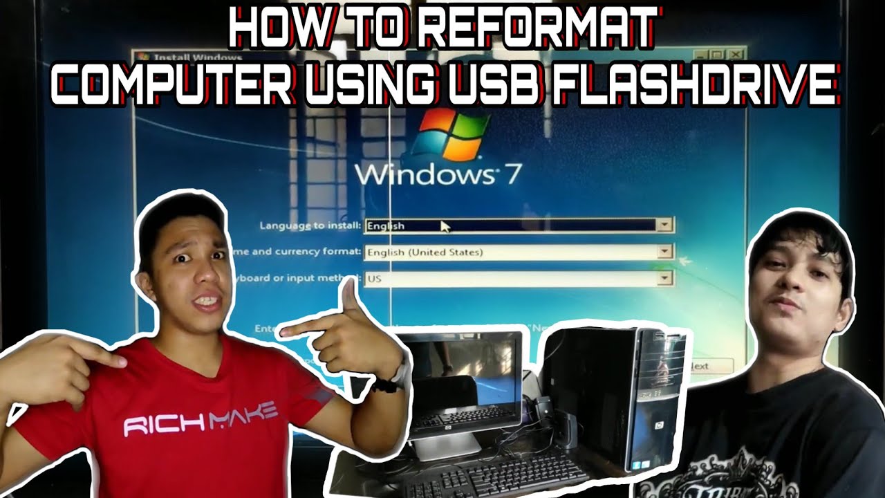 Paano Mag Reformat ng Computer gamit ang USB FLASHDRIVE (Windows 7 ...