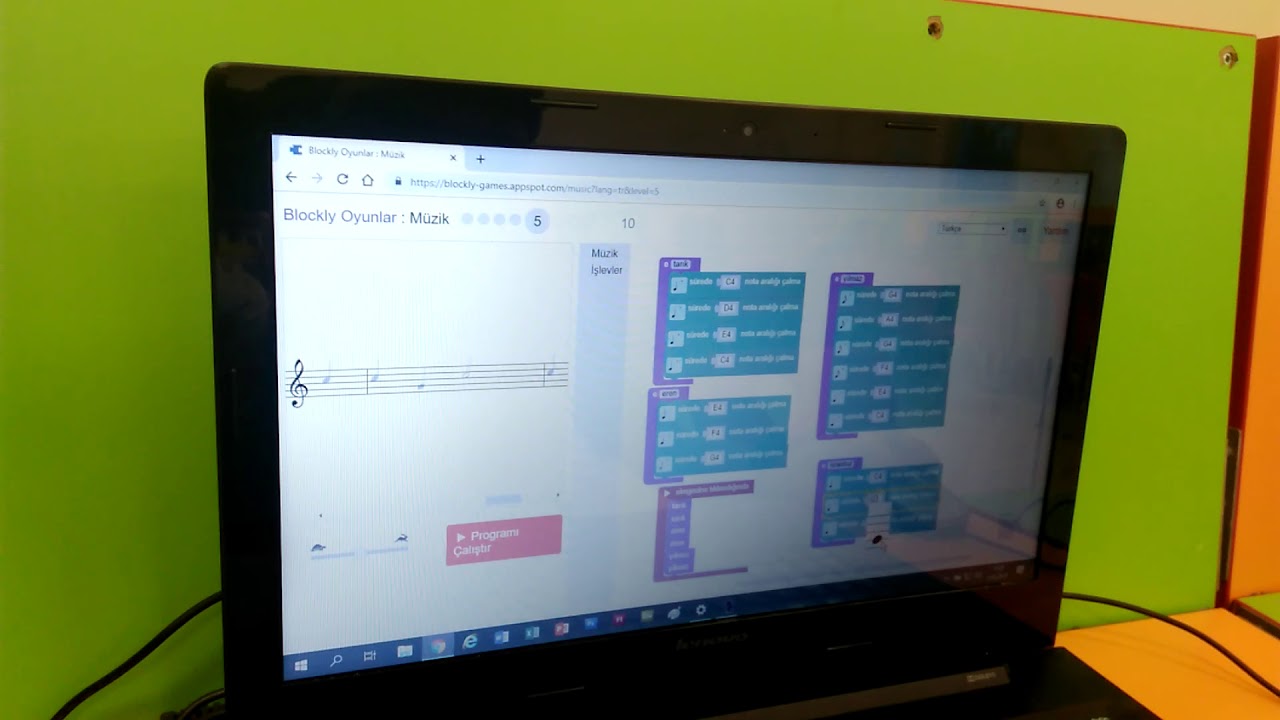 Blockly games çözüm müzik-5 - YouTube