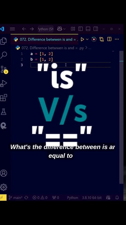 Difference between == and is in python #coding #programming#python#shorts#viralvideos - YouTube