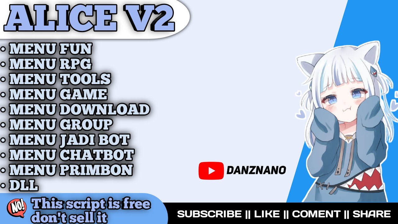 SC BOT WA TERBARU || ALICE MD V2 || FREE APIKEY || GROUP MENU || GAME MENU || COCOK BUAT JAGA ...