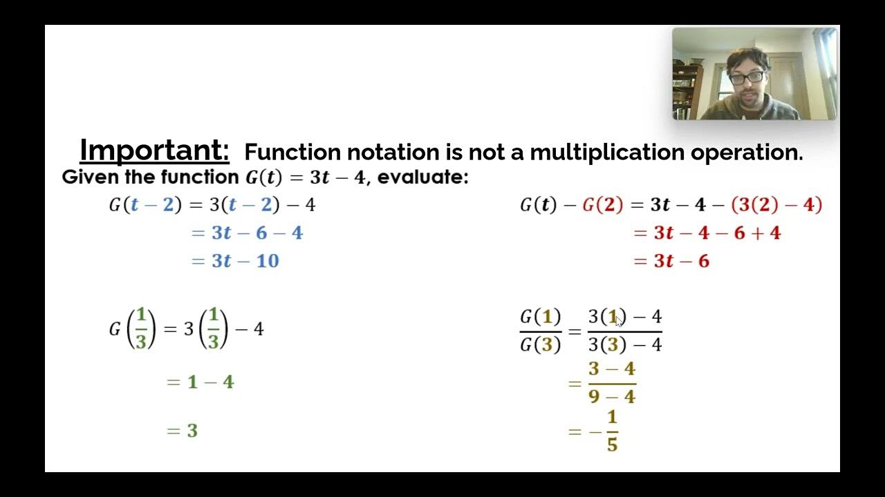 Sec 3.2 Part 1 Function Notation - Pre Calculus - YouTube
