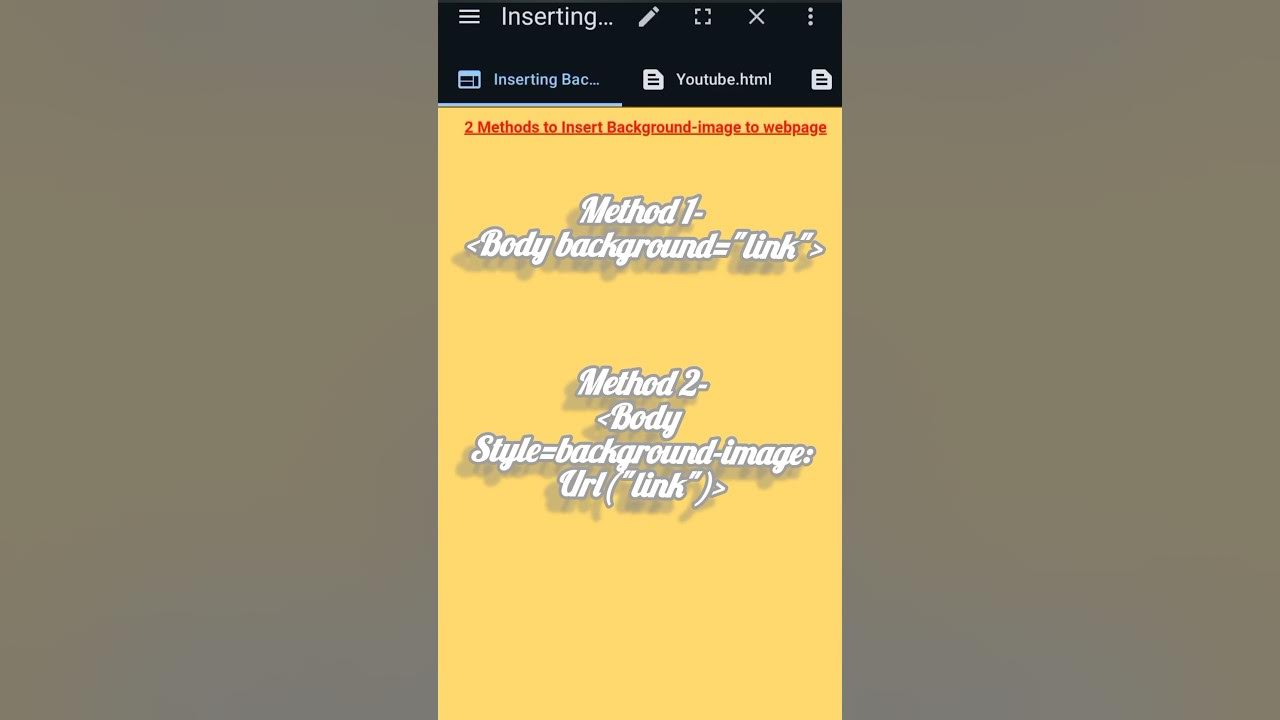 2 Methods to Insert Background-Image to Webpage Using HTML and CSS #backgroundimage #htmlandcss ...