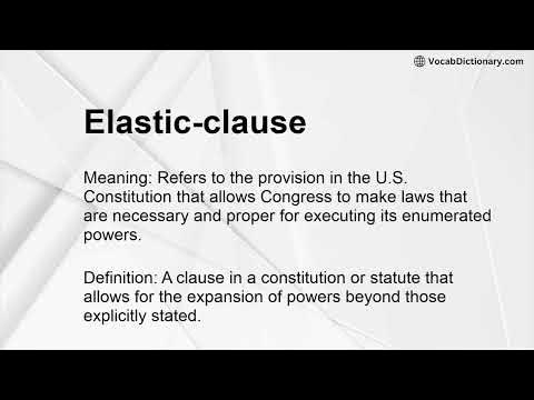 Elastic-clause Meaning - YouTube