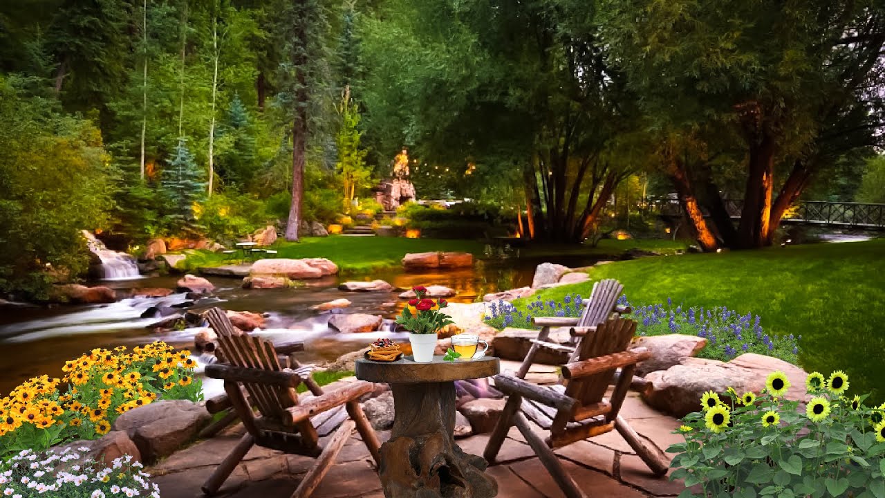 시원한 시적 강가에서 휴식을 취하기에 좋은 공간 맛있는 커피 한 잔의 여유 스트레스와 피로 장애 해소 신경계 진정 음악 힐링을 위한 이상적인 작은 코너 Youtube