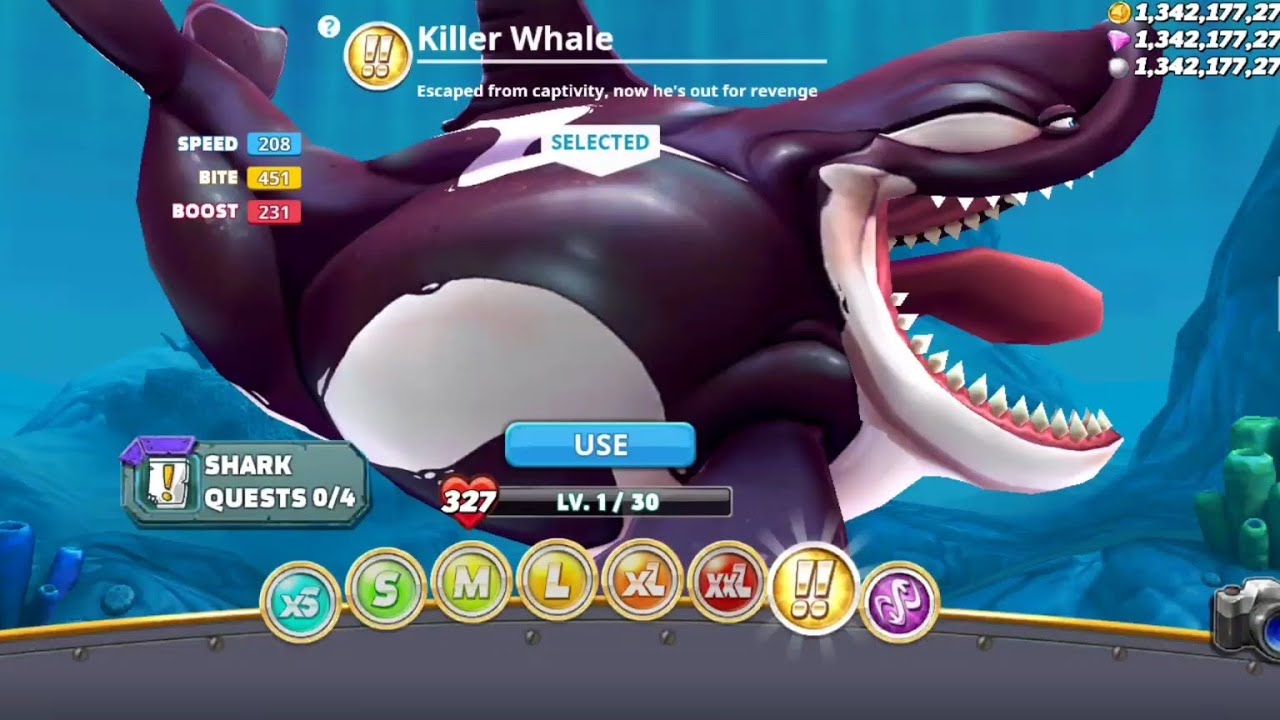 Killer Whale | Hungry Shark World Mod APK version 4.9.4 Gameplay - YouTube