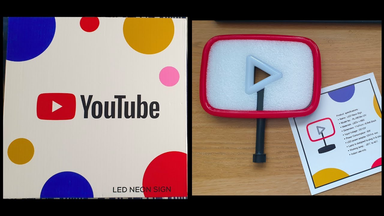 Unboxing: Limited Edition YouTube LED Neon Sign Light (Only 1,000 ...