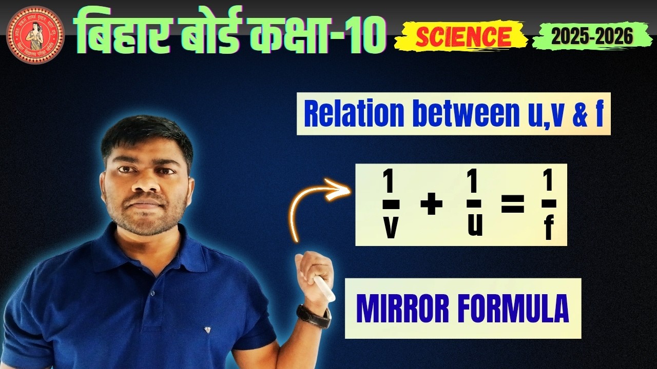 |Lec-10 Mirror formula | Relation among u,v & f | magnification in ...