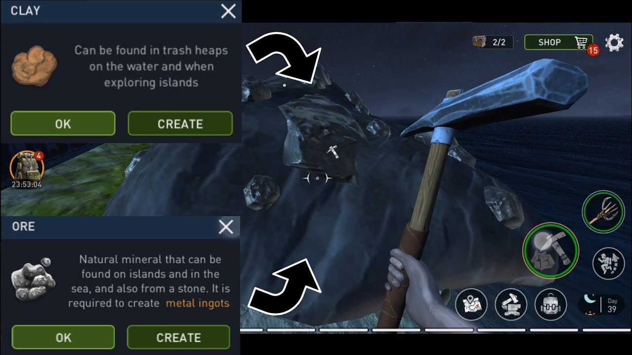 How to Find Ore and Clay - Raft Survival: Ocean Nomad - Gameplay ...