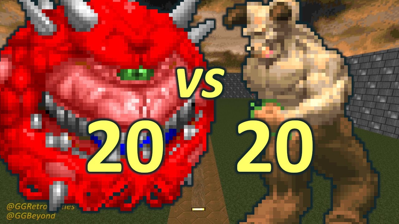 20 Cacodemons vs 20 Hell Knights - Monster Infighting - Doom II Retro ...