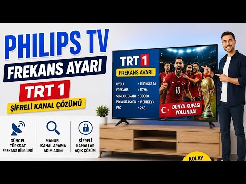 PHILIPS TV Kanal Ayarlama - Philips TV Türksat Uydu Ayarı - TRT 1 HD Frekans Ayarı 2026 | 
