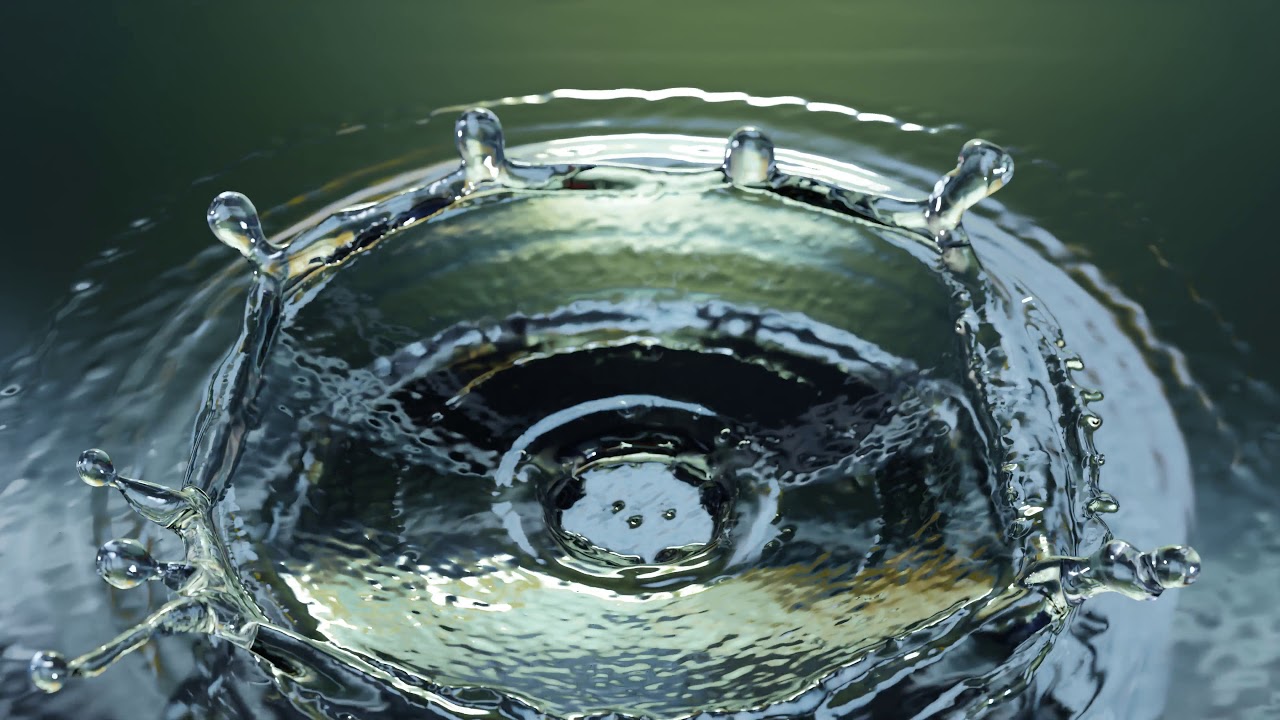 4k water drop simulation - YouTube
