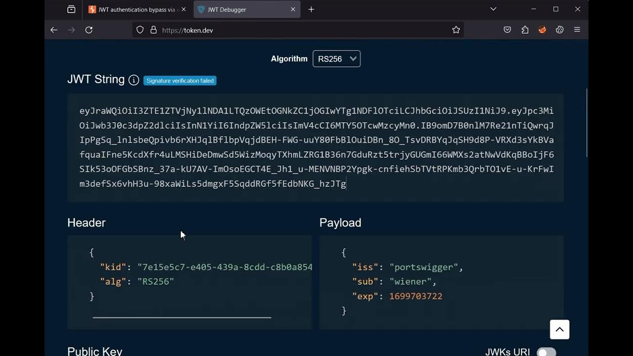 JWT authentication bypass via unverified signature — Portswigger Simple Solution Writeup | 2023 ...