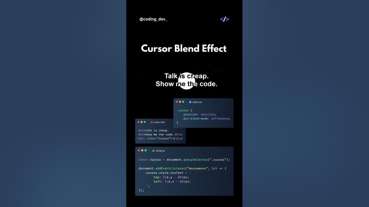 Cursor Blend Css3 Html Htmlcss Webdesign Webdevelopment Coding Css Frontend Software