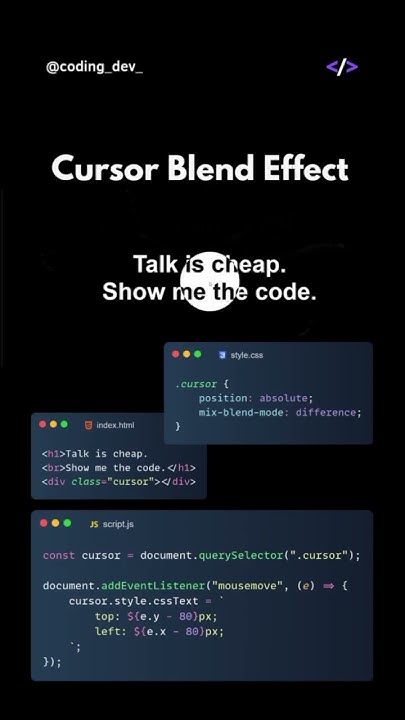 Cursor Blend #css3 #html #htmlcss #webdesign #webdevelopment #coding #css #frontend #software ...
