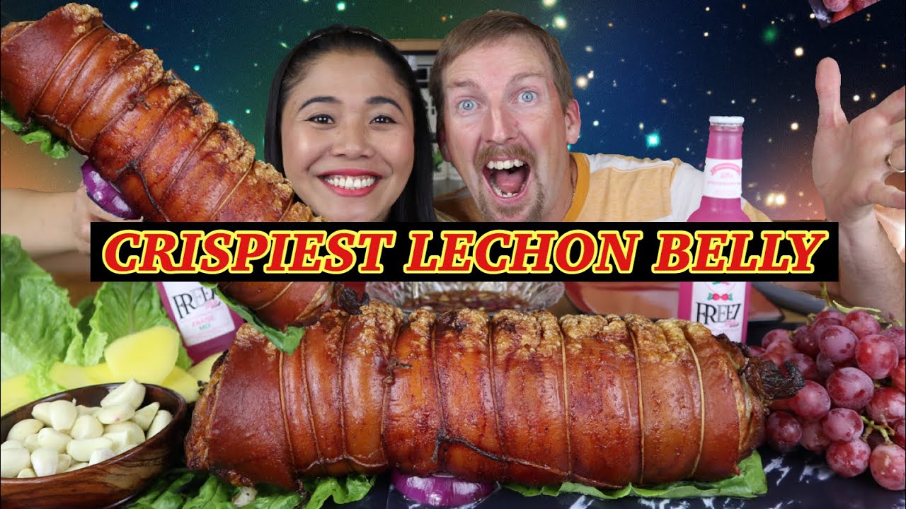 CRISPIEST LECHON BELLY || SPICY CEBU LETSON MUKBANG || SPECIAL COLLABORATION WITH @kinglymhar ...