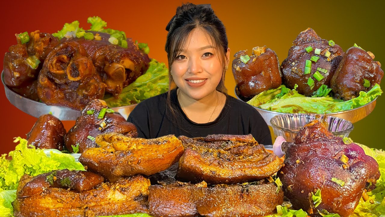Pork Belly Vs Braised Pork Knuckle Recipe & Mukbang - YouTube