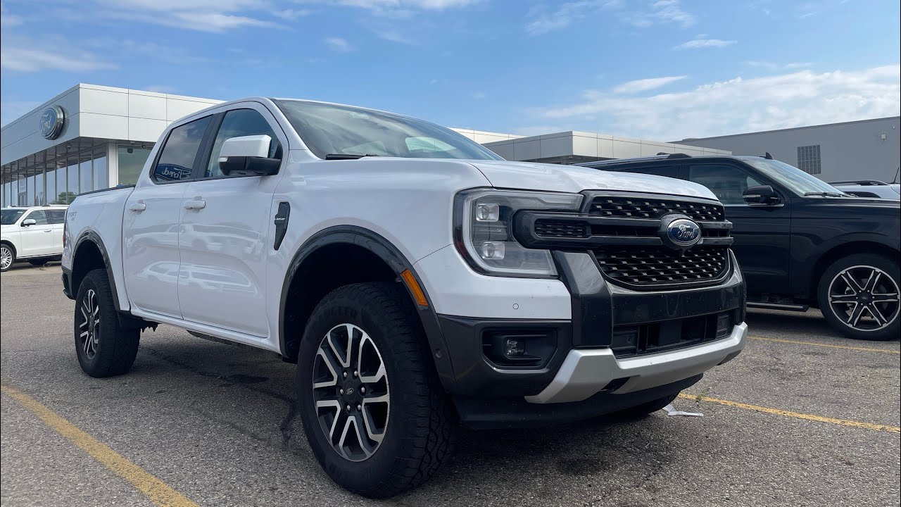 2024 FORD RANGER LARIAT IN OXFORD WHITE! FULL EXTERIOR WALK AROUND AND ...