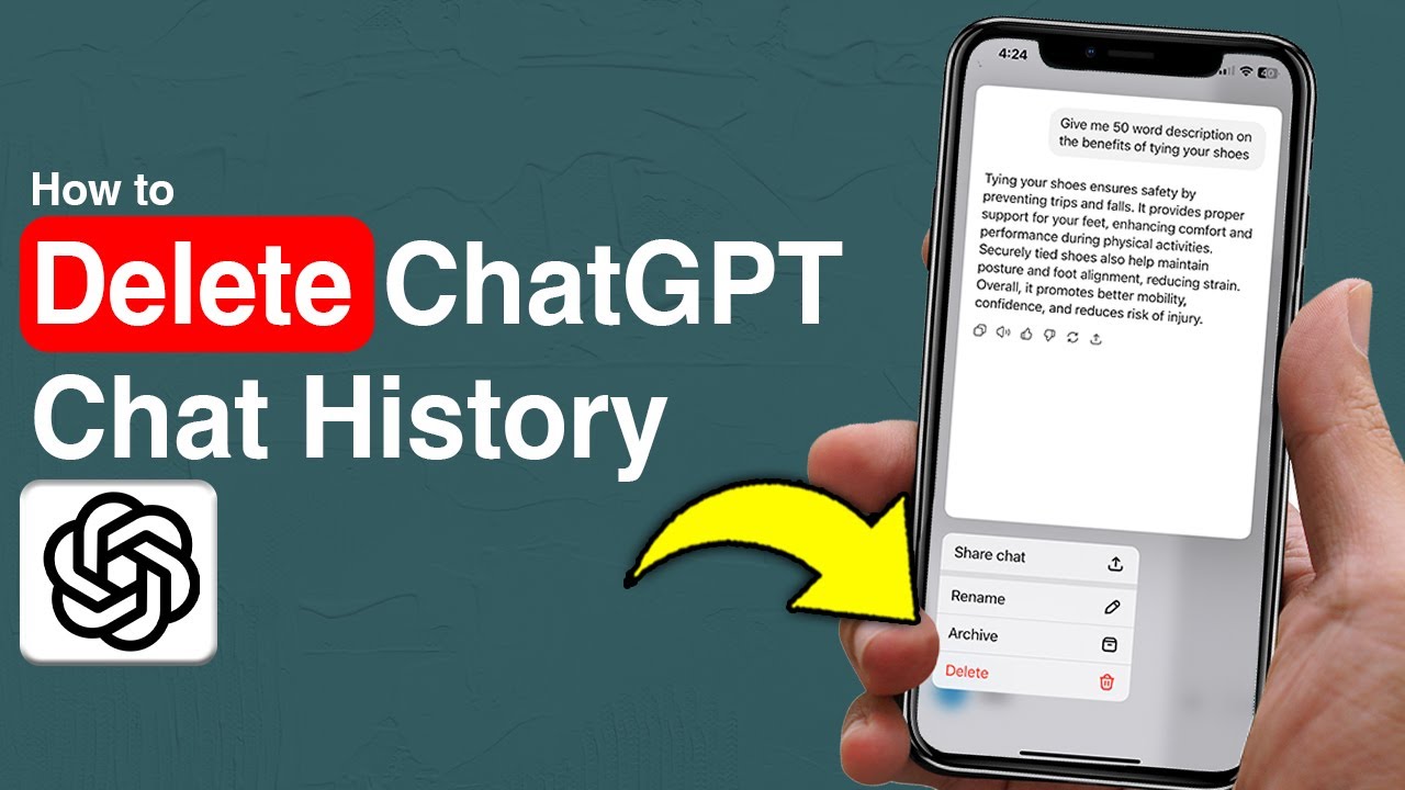 How to Delete Chat History in ChatGPT App - Step by Step - YouTube